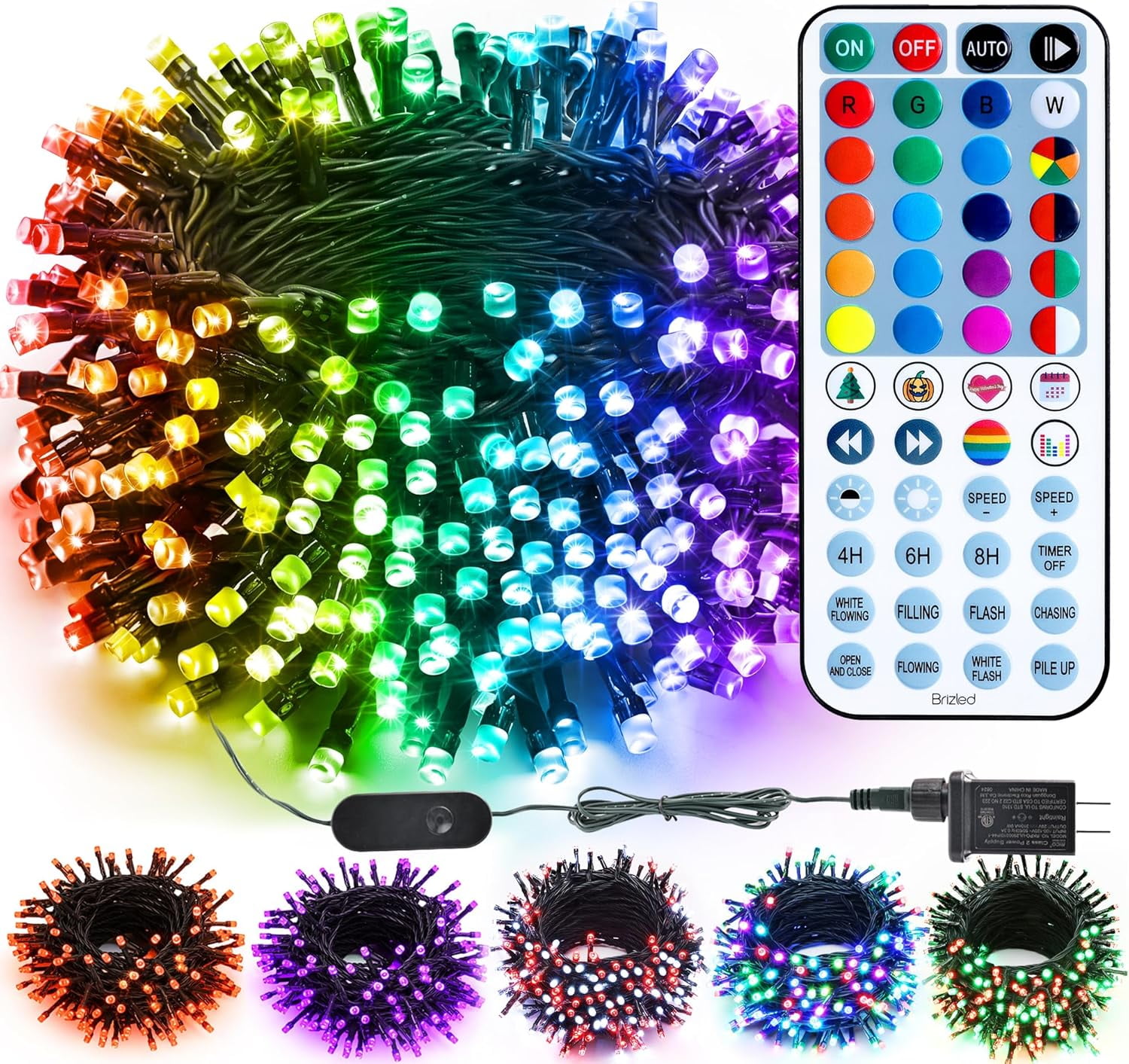 Color-changing LED RGB Christmas lights, music synchronized, over 120 ...
