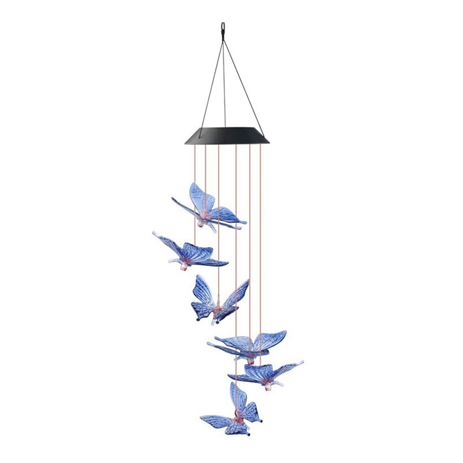 Color-changing Wind Chimes Color-changing Solar-powered Hummingbird ...