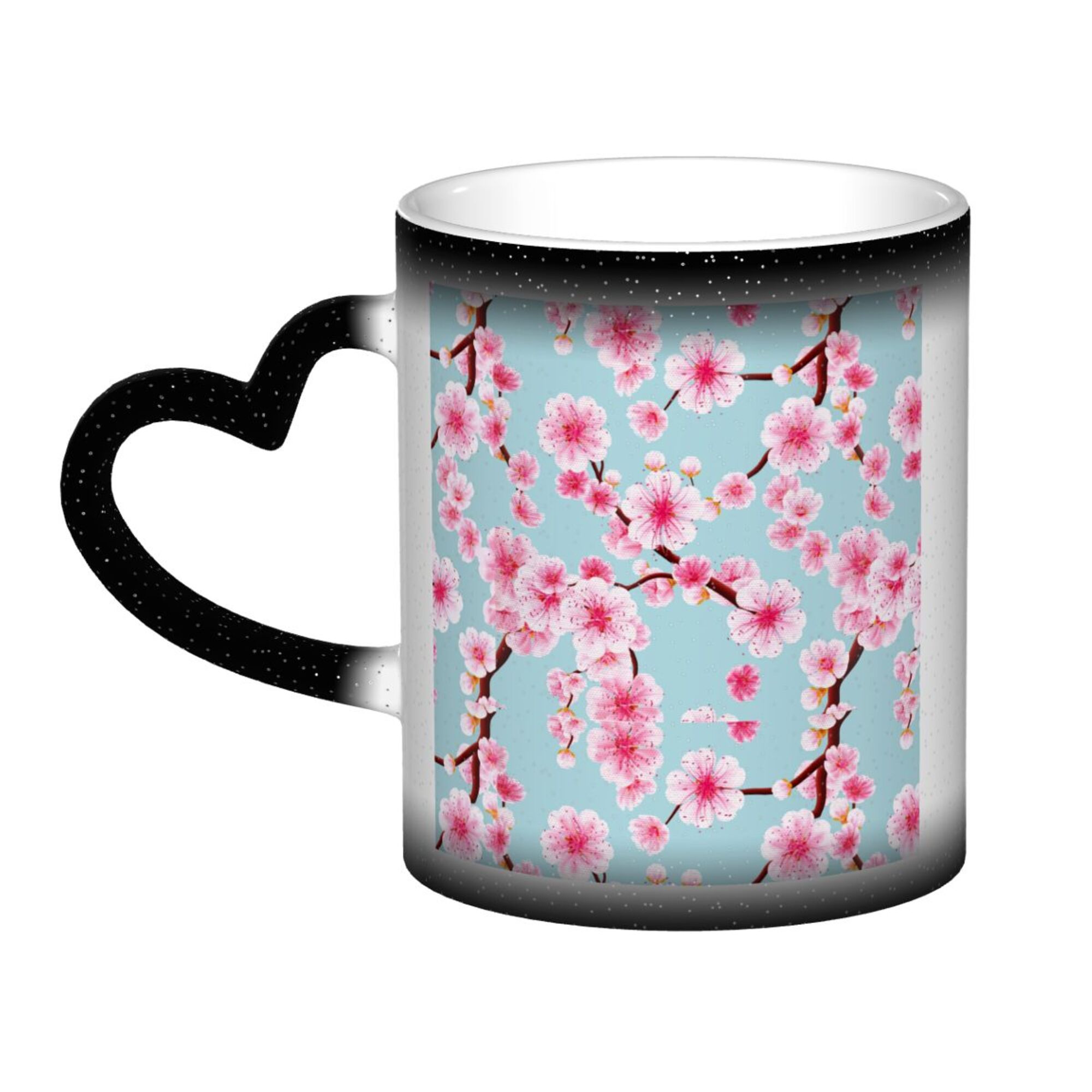 Color changing mug in the sky Funny Coffee Milk Tea Mug Cup Pink Cherry ...