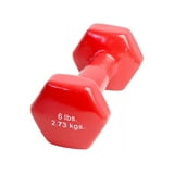 Color-coded vinyl-coated iron dumbbell, red, 6 lb, 1 each - Walmart.com