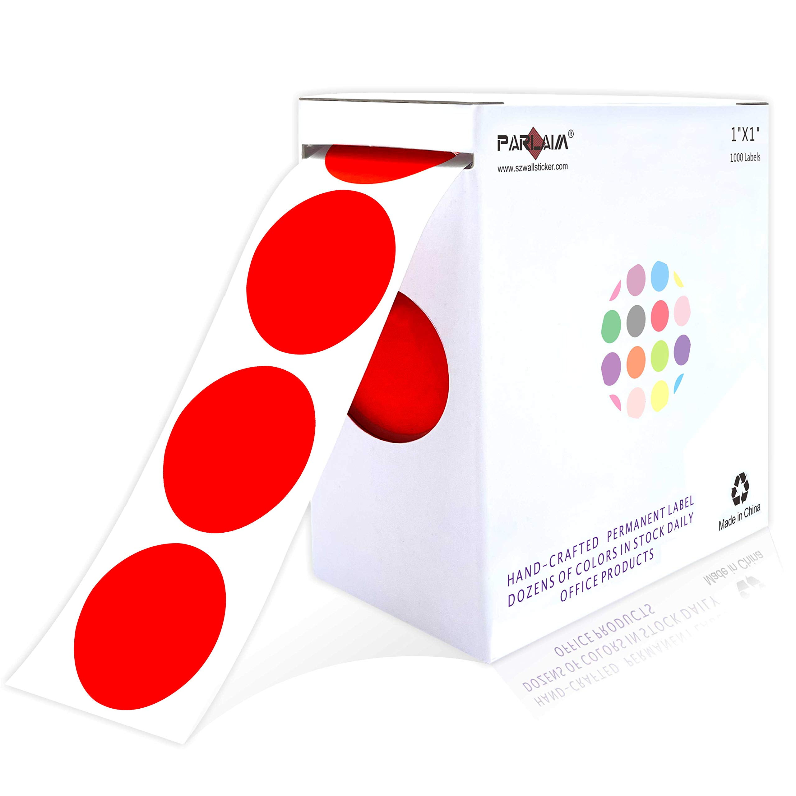 Color coding dot labels 1 inch, 1000 per roll with dispenser box, semi ...
