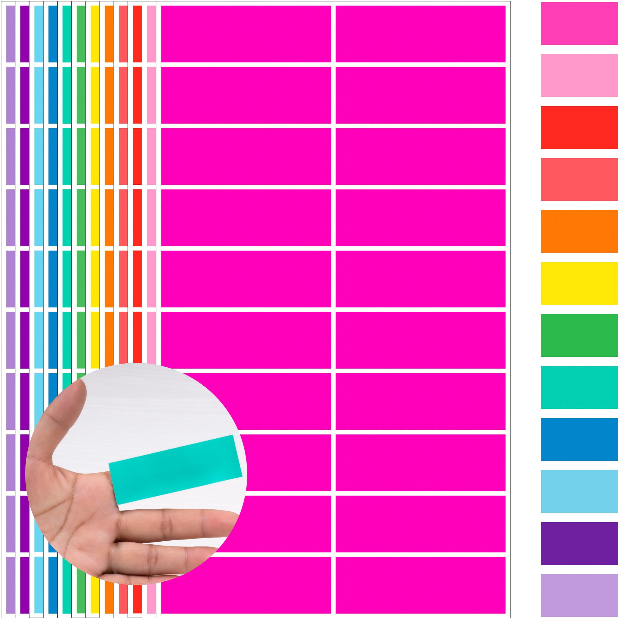 Color coding stickers, 3x1 inch rectangle labels, self adhesive ...
