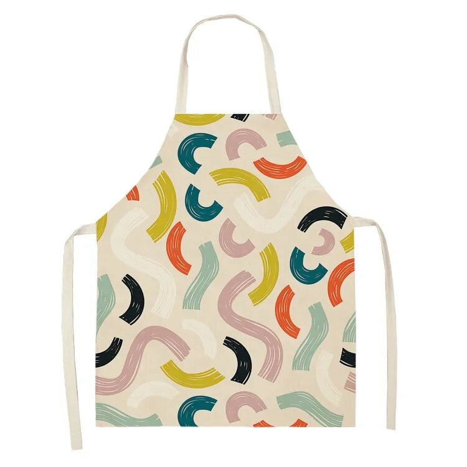 Color geometric pattern art apron Family cooking kitchen apron chef ...