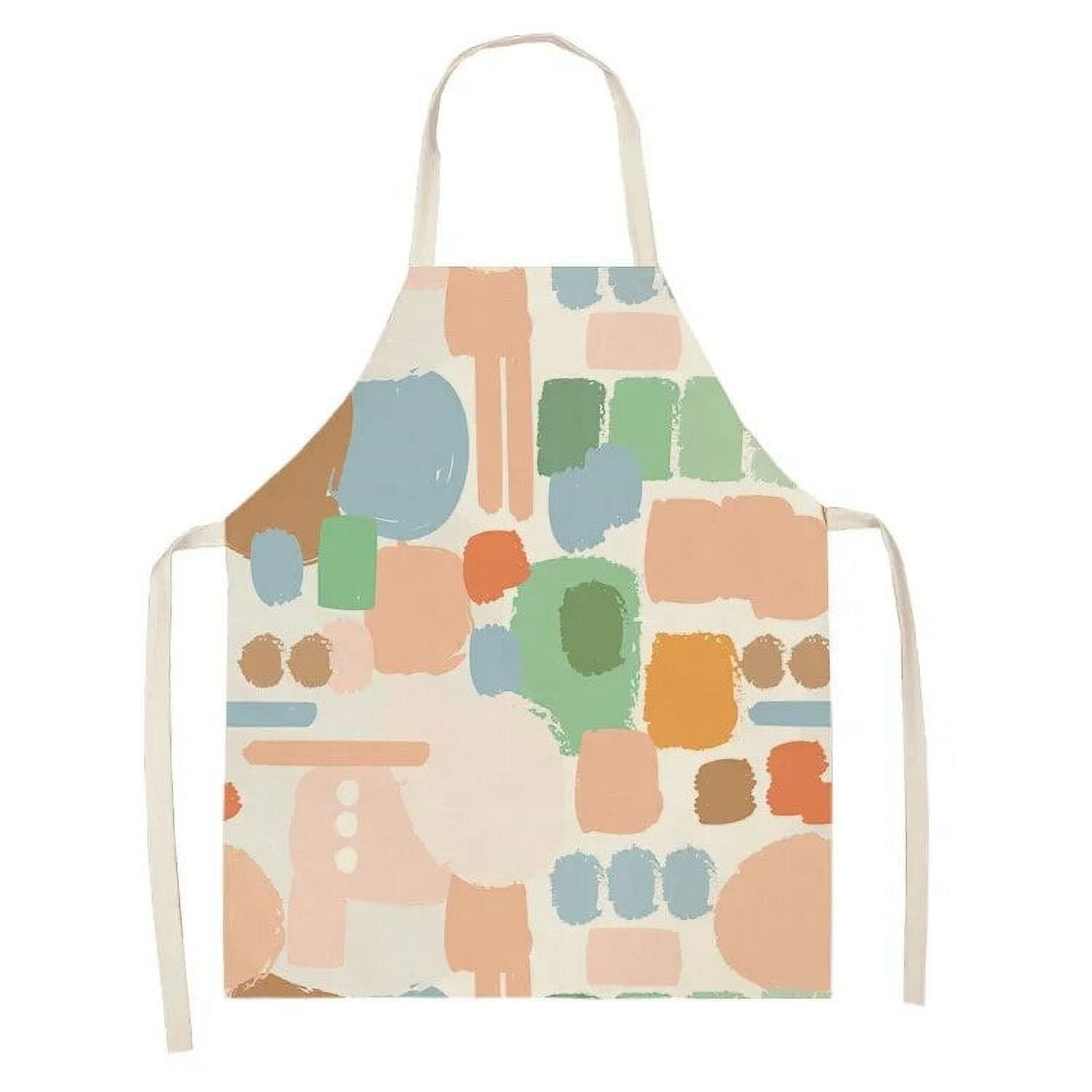 Color geometric pattern art apron Family cooking kitchen apron chef ...