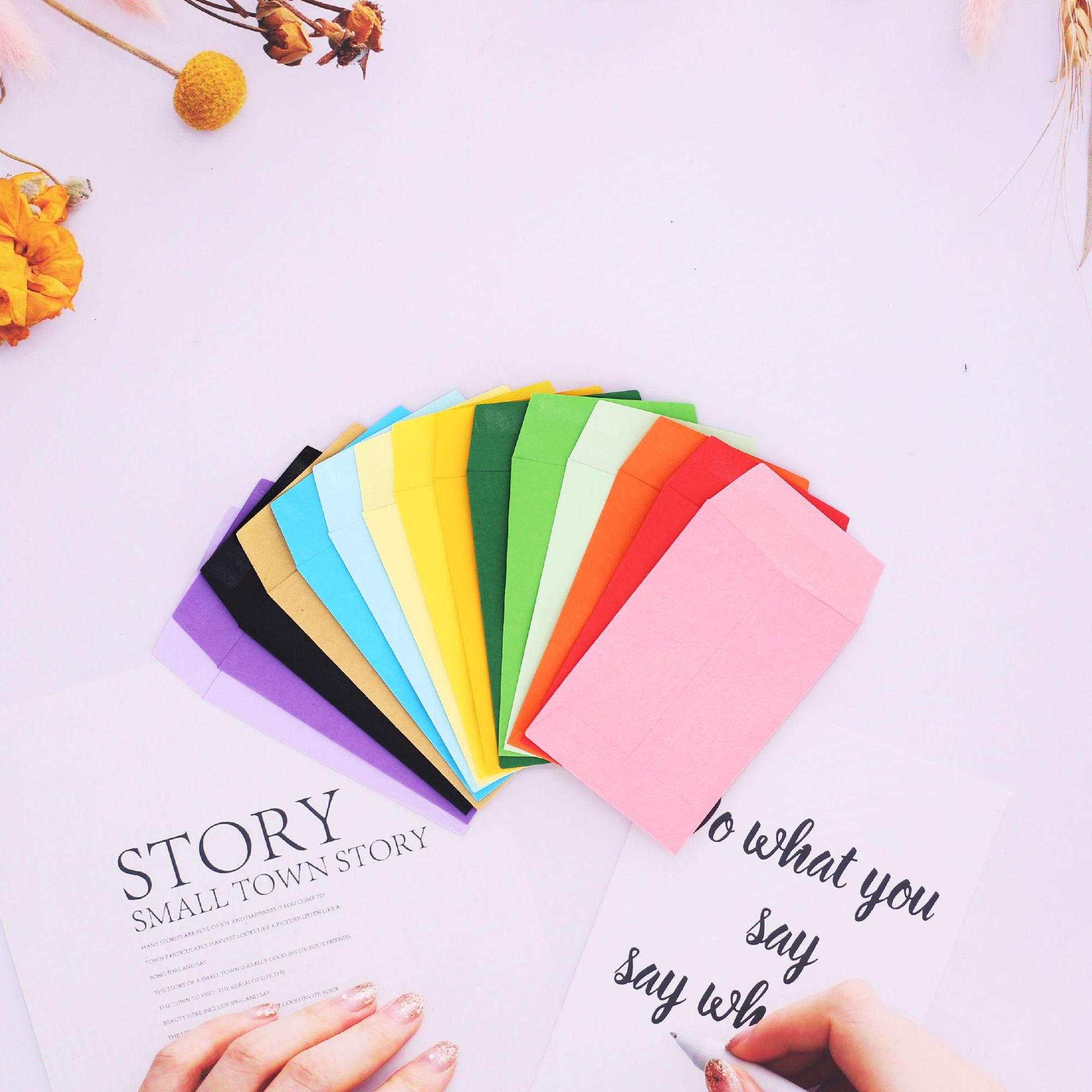 Color glue envelope Kraft paper solid color change blank small envelope ...