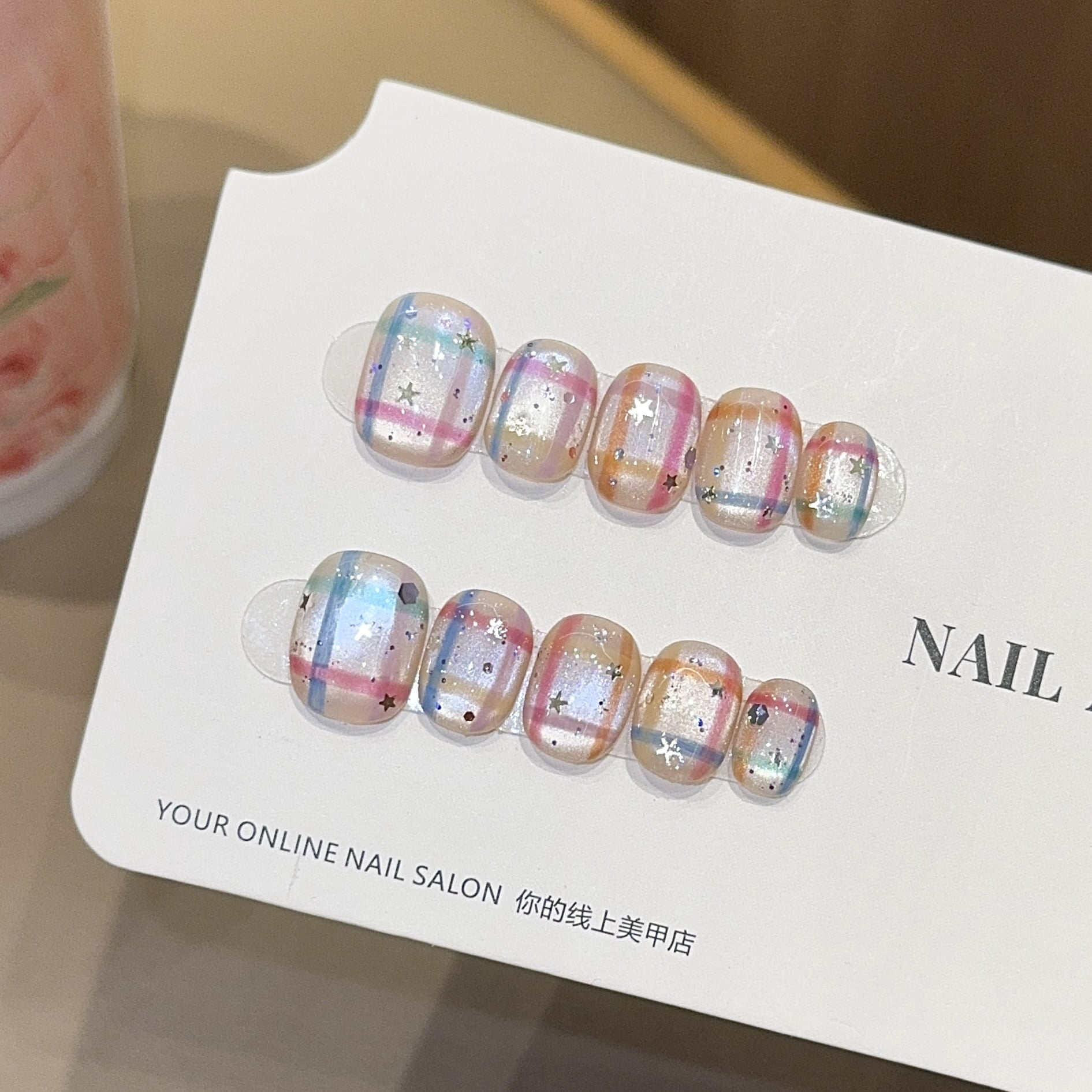 [Color grid] Dopamine cat's eye pure handmade wearing nail advanced ...