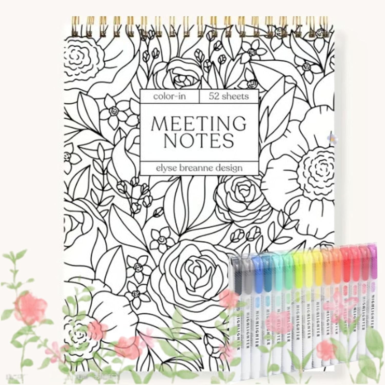 Color-in Spiral Notebook & Daily Planner, 8.5x11 Notepad Day Planner ...