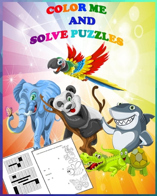 Color me and solve puzzels: Coloring book for kids, learn and play by ...