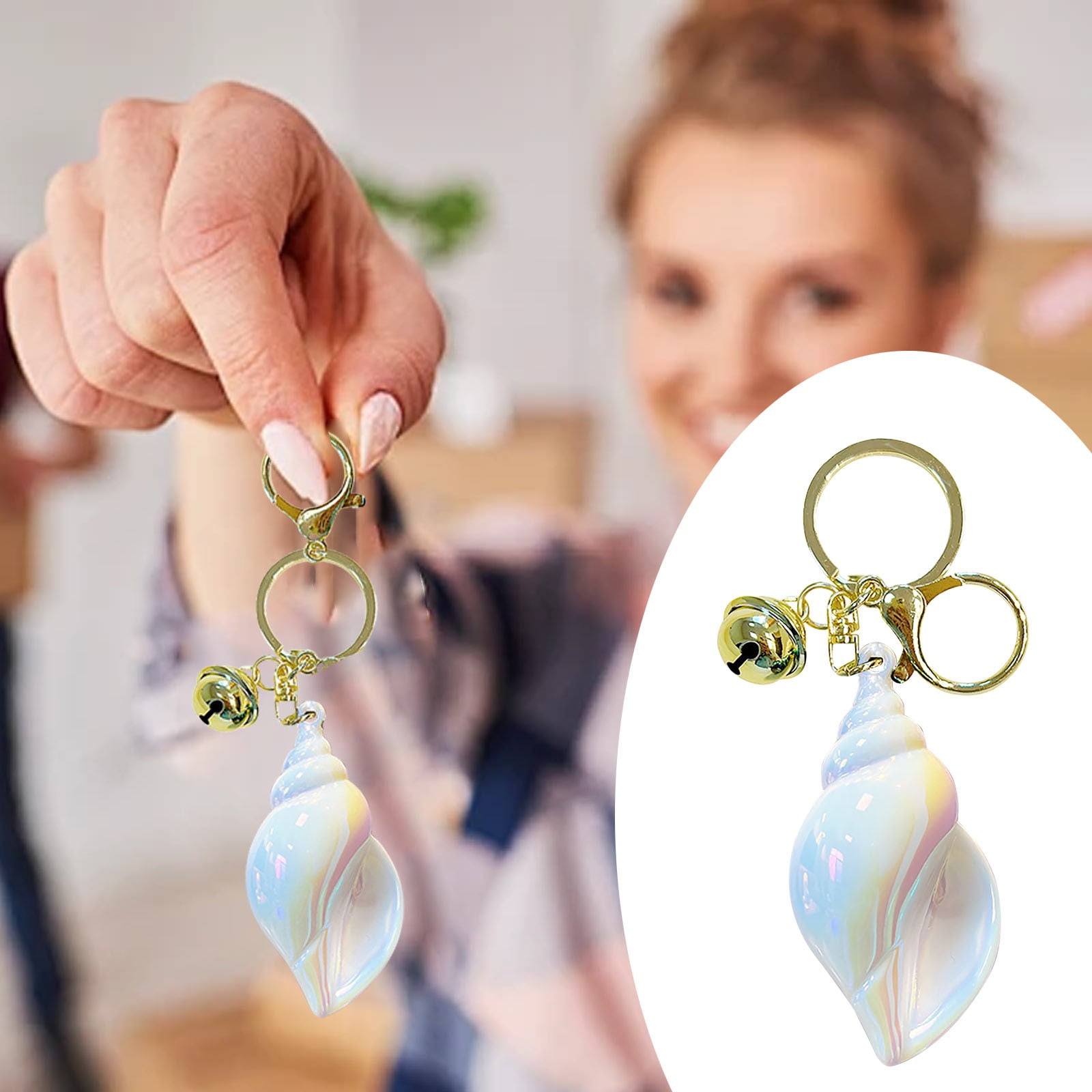 Color ornaments! Creative Color Plated Conch Keychain Hanging Female ...