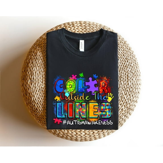 Color outside the lines Autism Awareness Shirt,Autism Awareness Shirt ...