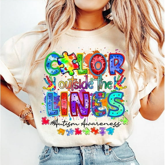 Color outside the lines Autism Awareness Watercolor Autism Puzzle ...