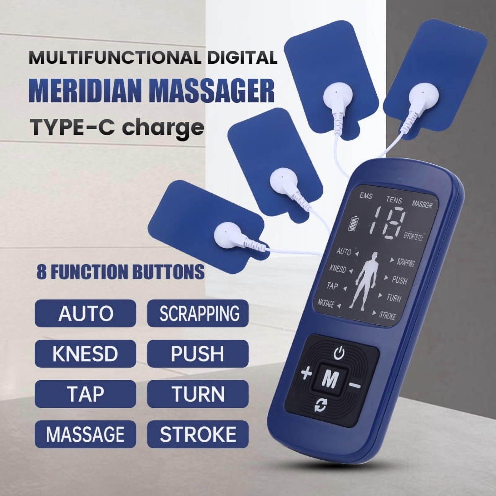 [Color screen double-hole pulse meridian massager] 19 levels of ...