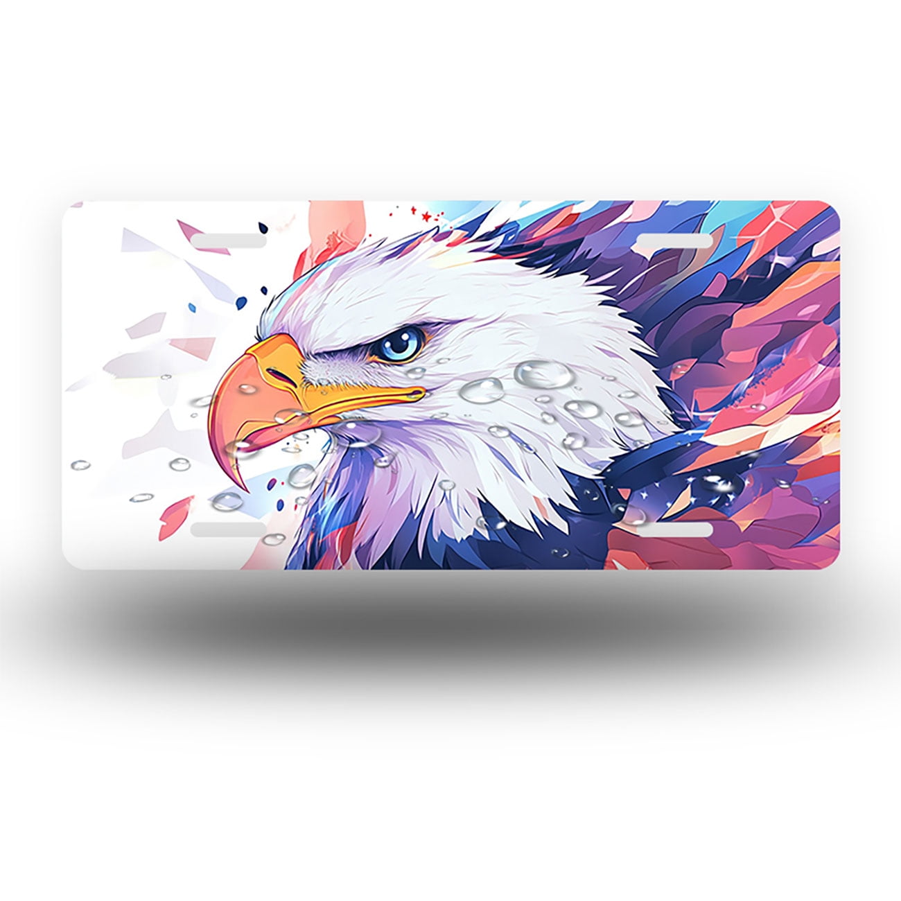 Color shattered Bald Eagle Front License Plate, Funny Standard Plates ...