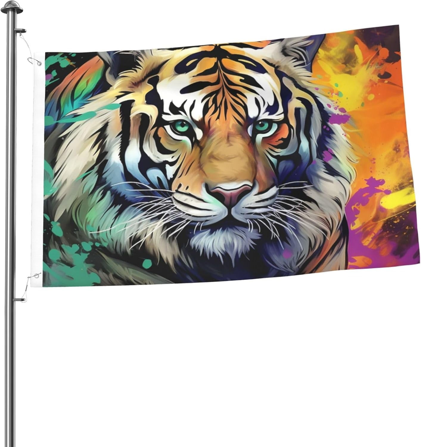 Color swirl tiger image Garden Flags Holiday Banner with Brass Grommets ...