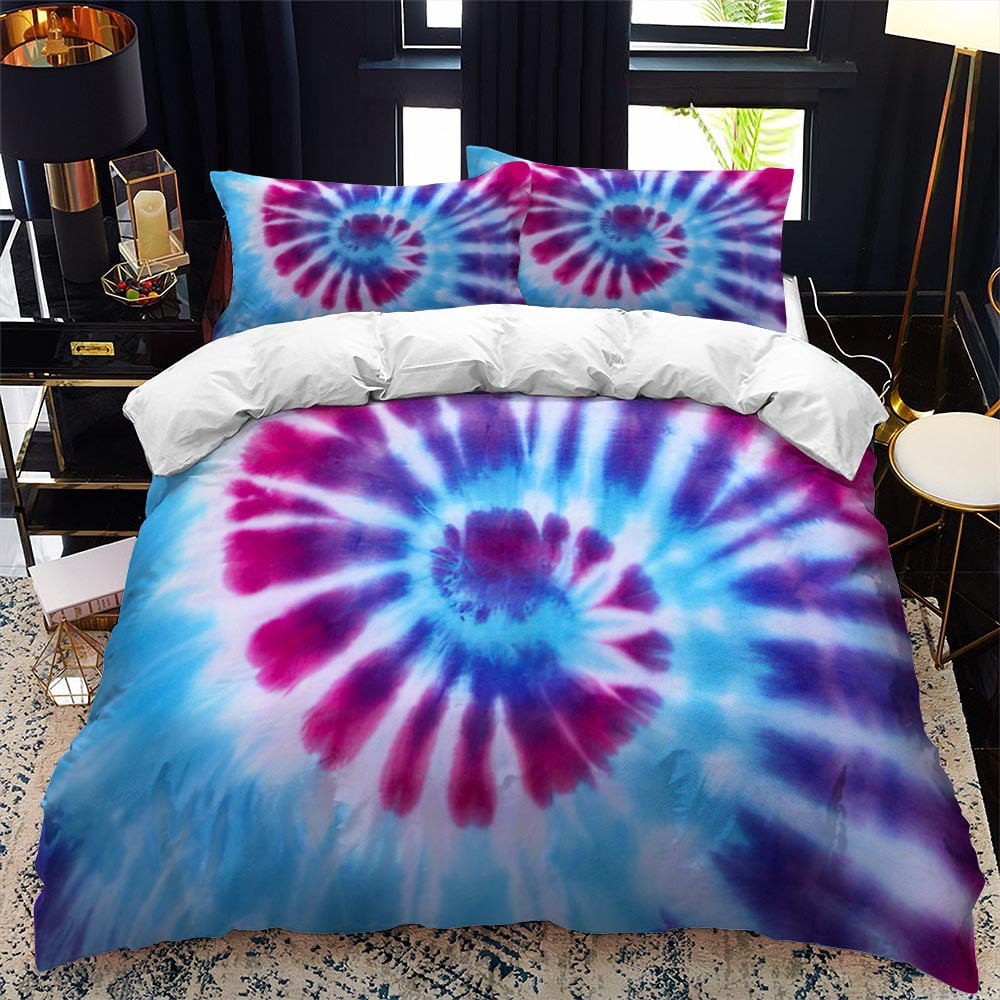 Color tie dyeing Double bed duvet cover set queen calico Twin size ...