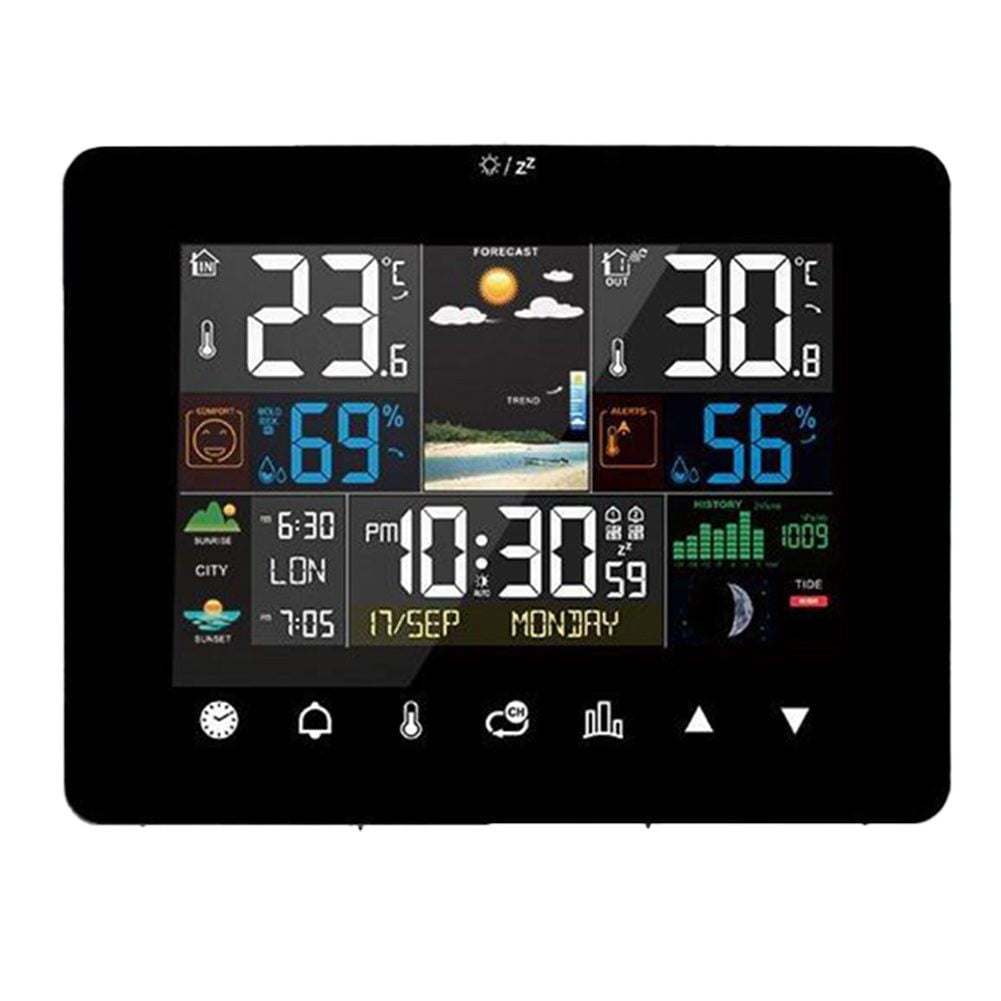 Color touch screen weather station with weather forecast and hygrometer ...