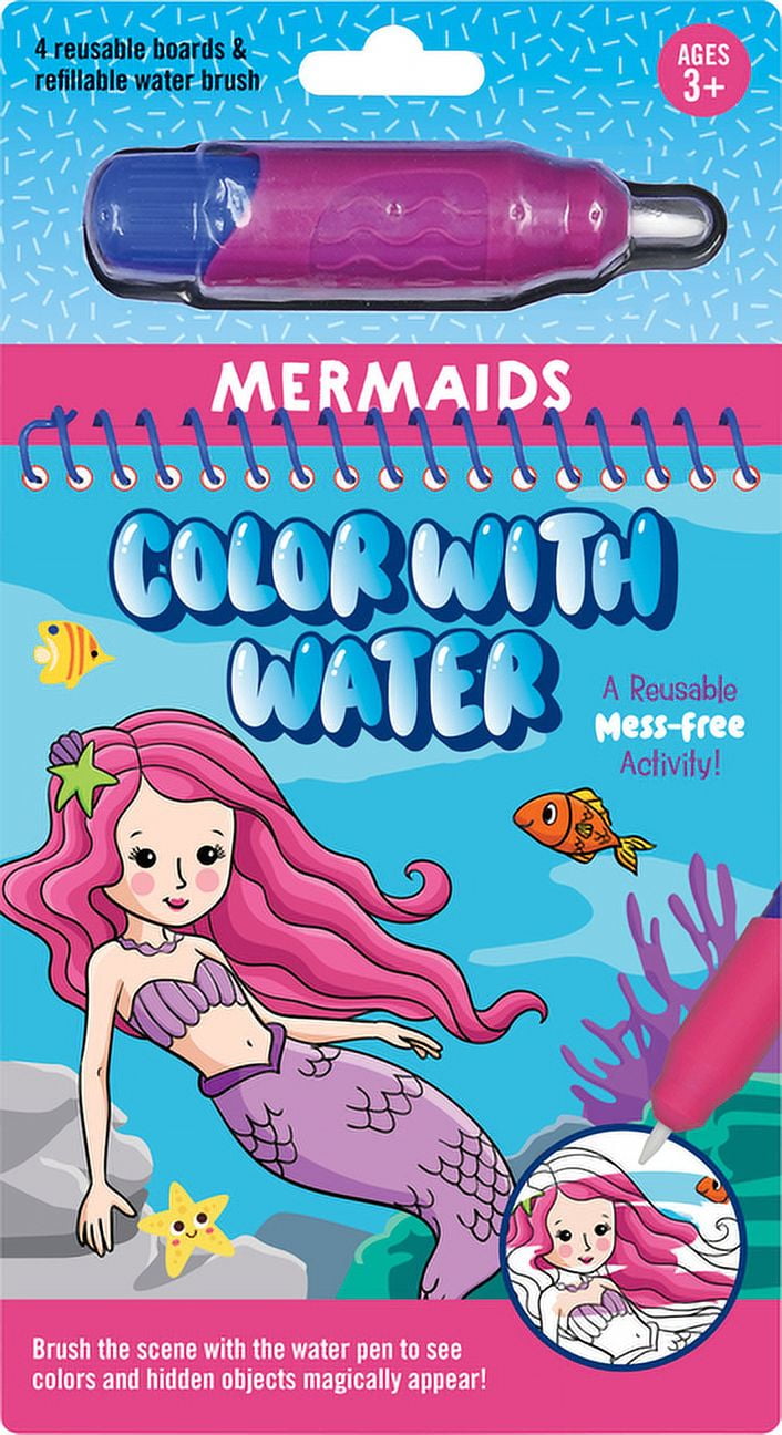 Color with Water - Mermaids (Includes Mess Free Water Pen), (Hardcover ...