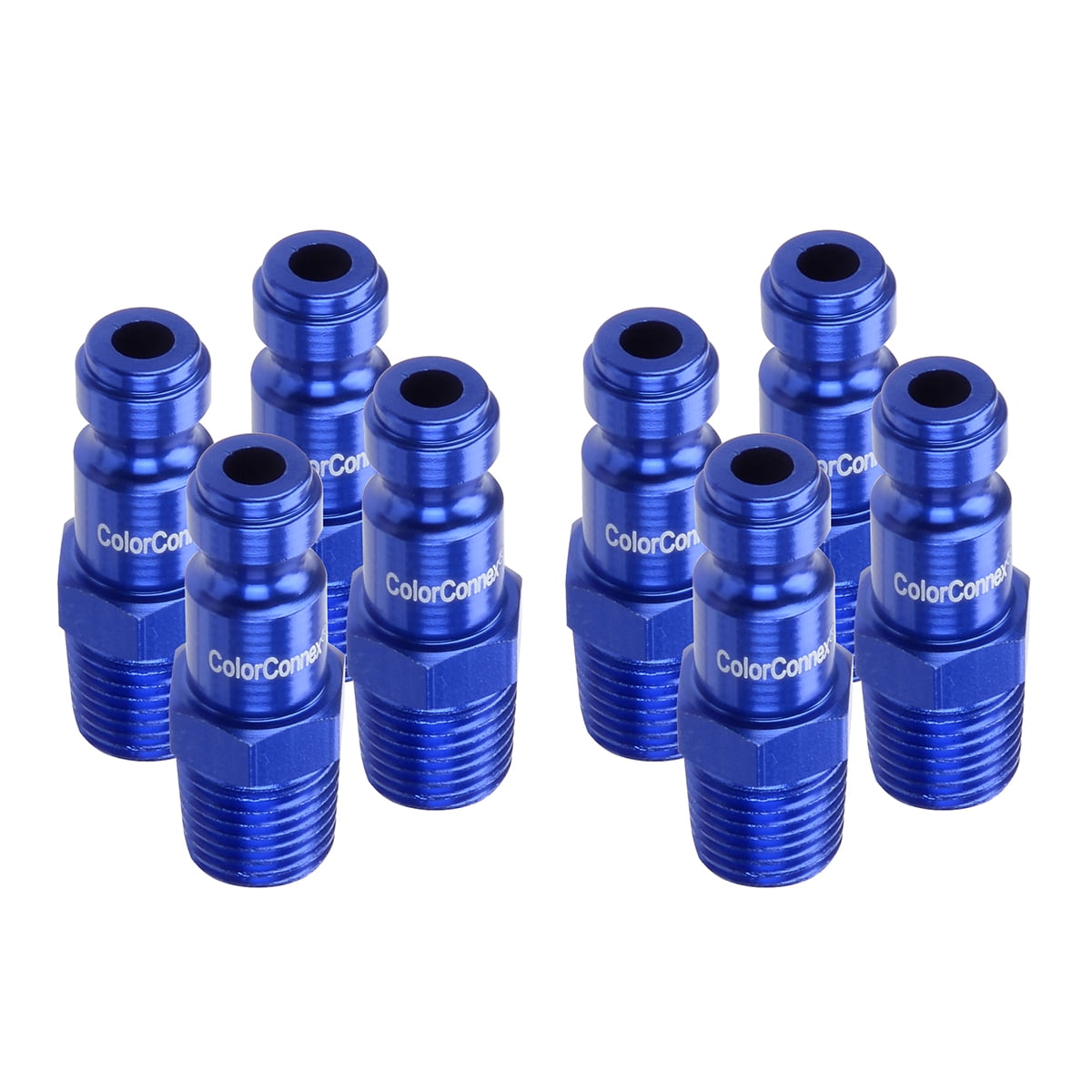 ColorConnex® Plug, Type C, 1/4" Body, 1/4" MNPT, Blue, 8-Pack - Walmart.com