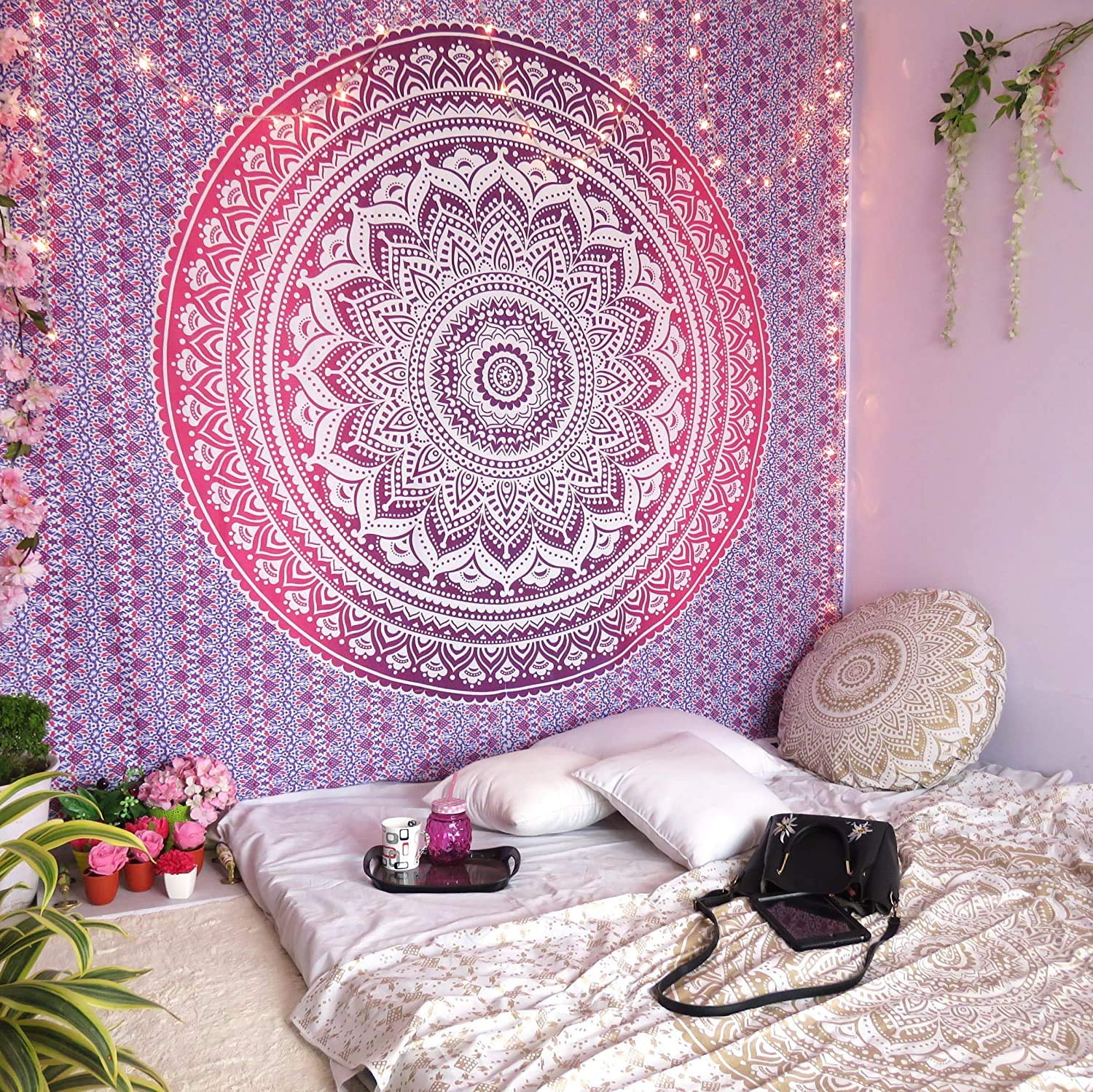 ColorDecor Ombre Mandala Tapestry Hippie Bohoemian Mandala Wall Decor ...