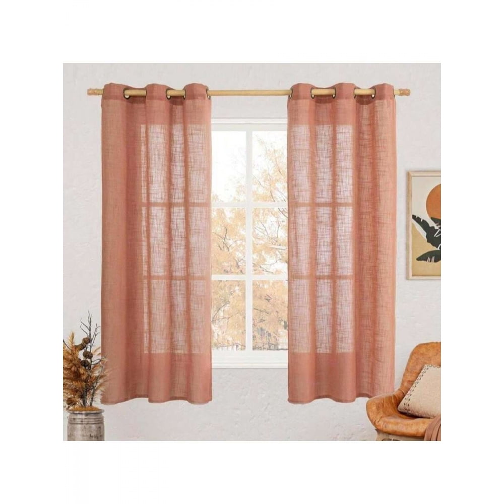 ColorG Terracotta Linen Semi Sheer Curtains 84 Inch, Light Filtering ...