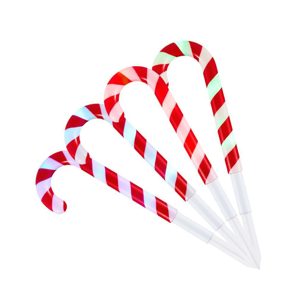 ColorMotion Christmas Candy Cane Pathway Stakes (4-Count) - Walmart.com
