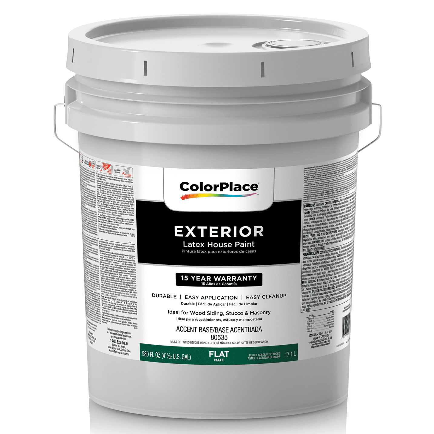 ColorPlace Accent Base, Flat, Classic Exterior House Paint, 5 gal ...
