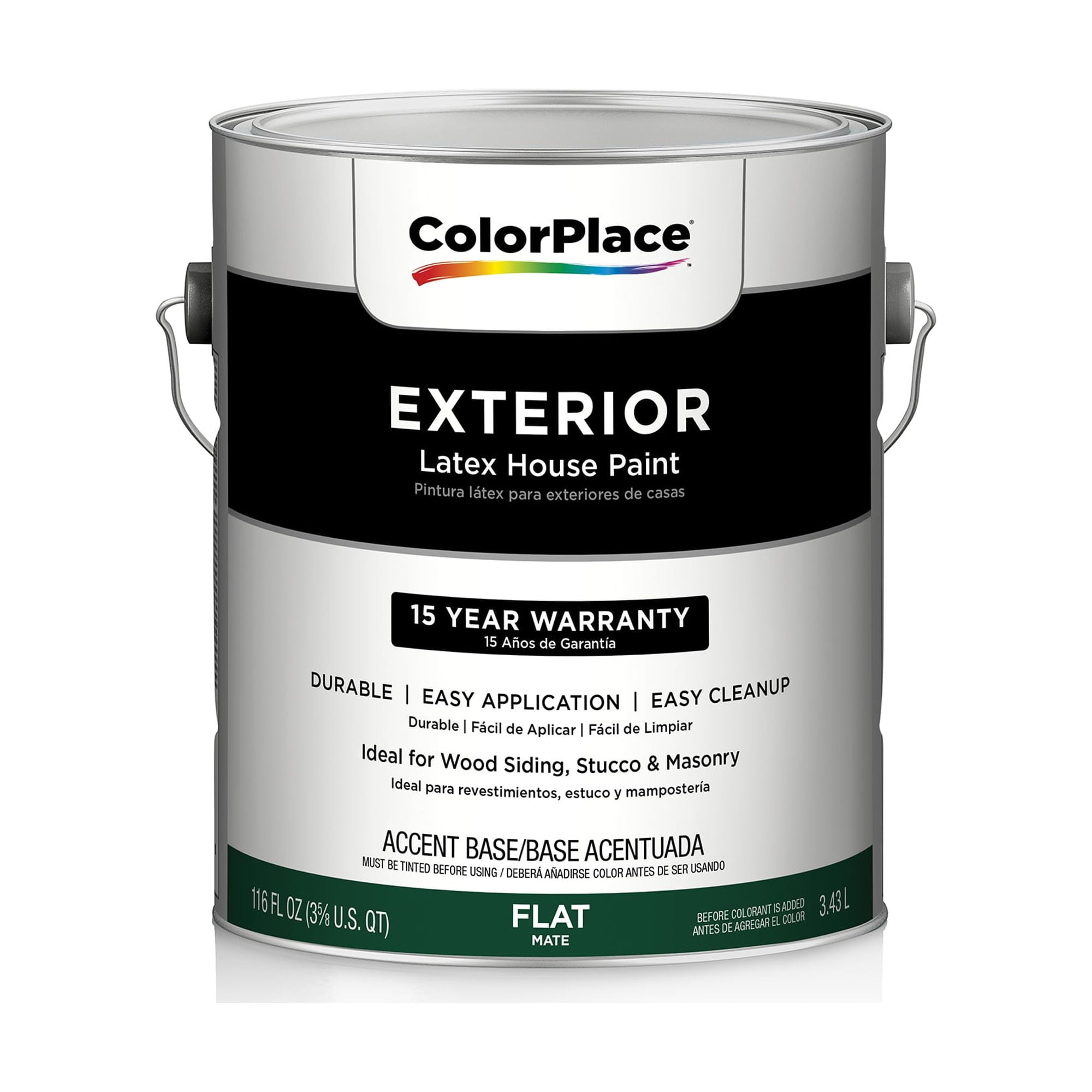 ColorPlace Classic Exterior House Paint, Flat, Accent Base, 1 Gallon ...