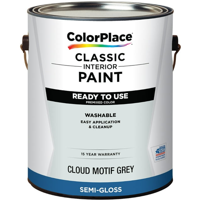 ColorPlace Classic Interior Paint & Primer, Cloud Motif Grey, 1 Gallon ...