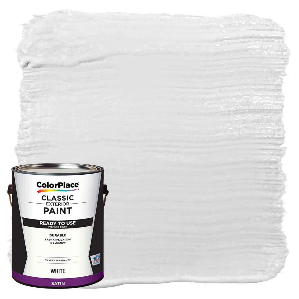 ColorPlace Exterior Latex House Paint, White, 1 Quart, Satin - Walmart.com