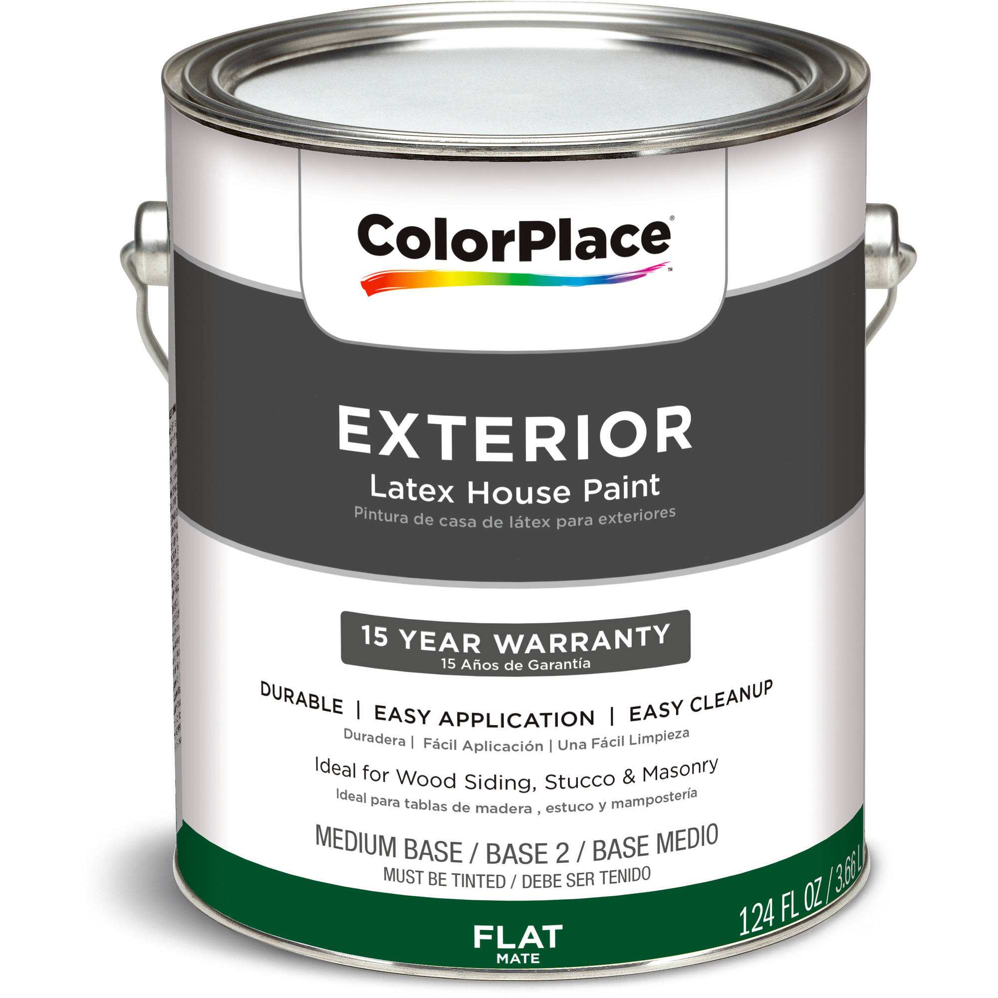 ColorPlace, Exterior Paint, Medium Base, Flat Finish, 1 Gallon ...