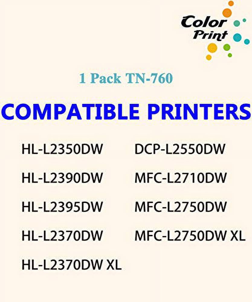 ColorPrint Compatible Toner Cartridge Replacement for TN 760 TN-760 ...