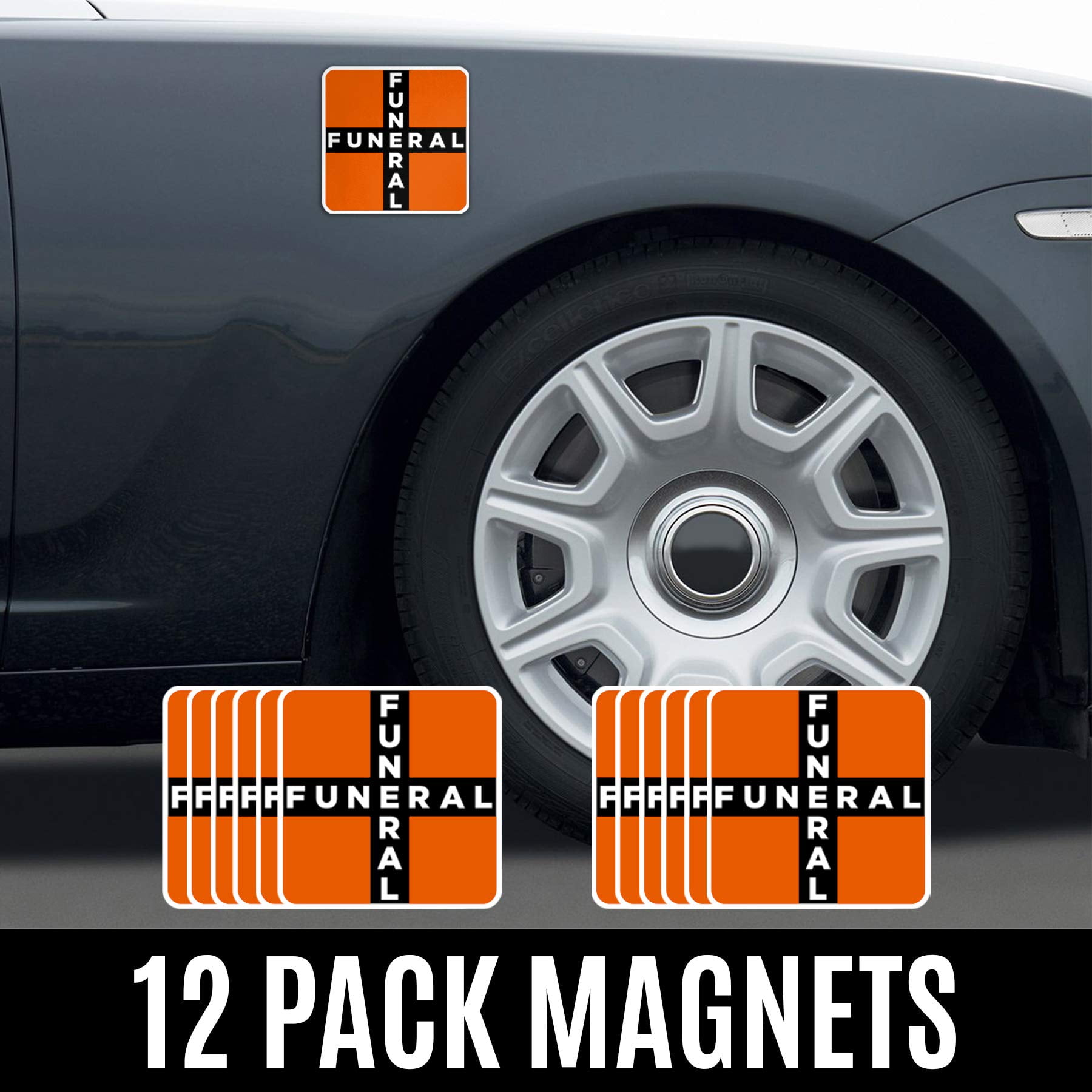 ColorShock 12 Pack Orange Funeral Car Magnets - Magnets for Funeral ...