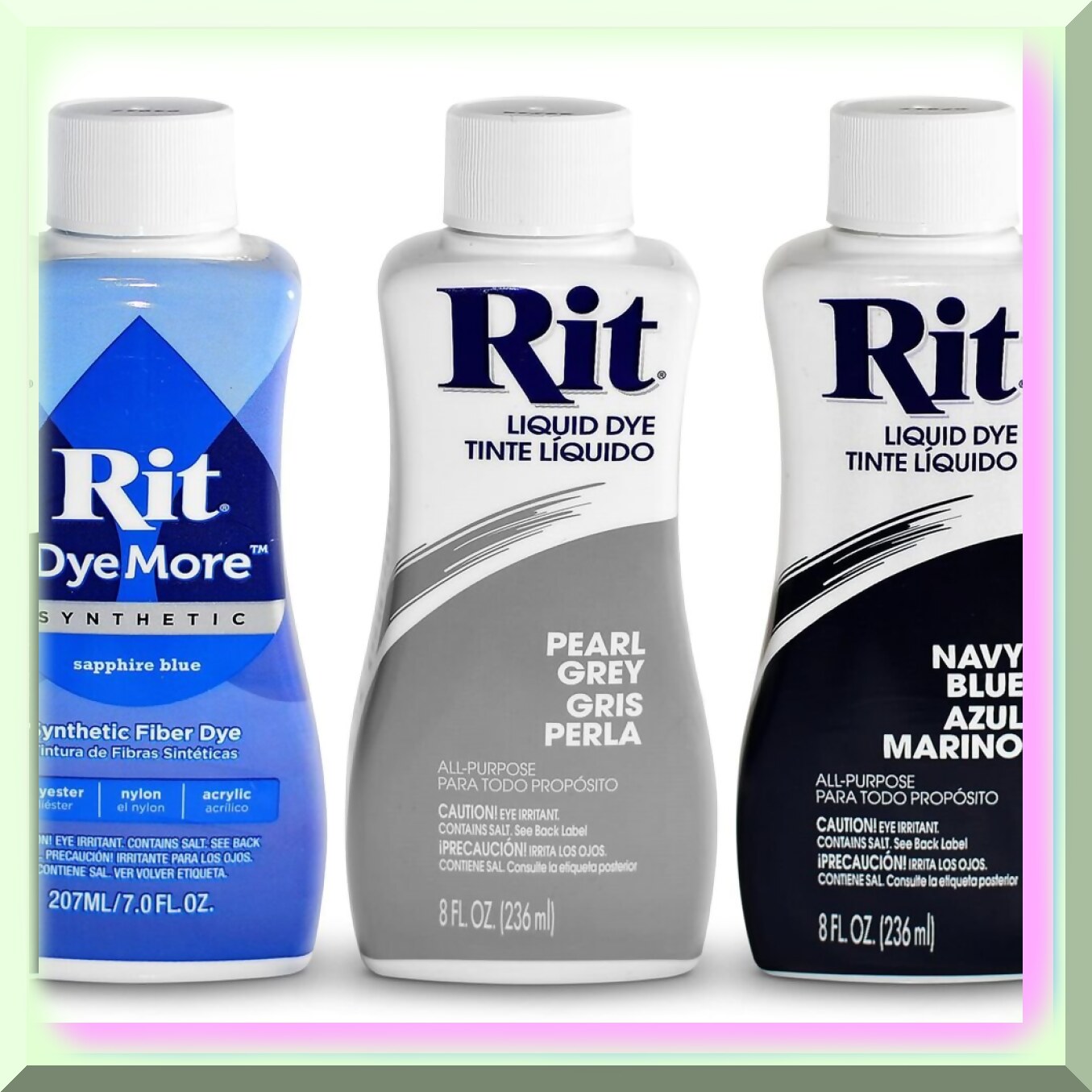 ColorSplash Fabric Dye Trio: Navy Blue, Sapphire Blue, Pearl Grey ...