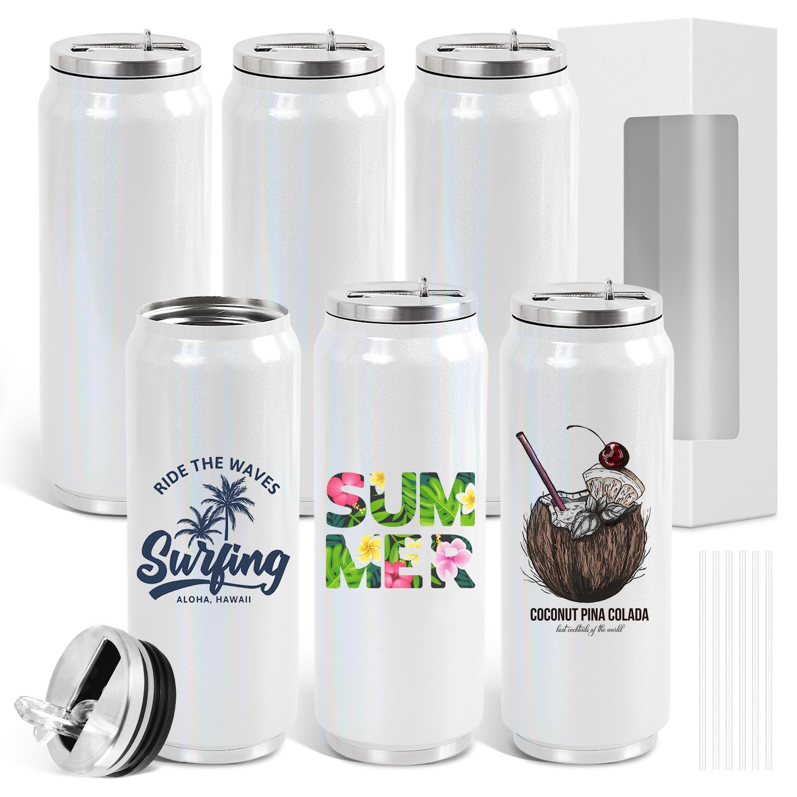 ColorSub 17 oz Sublimation Glitter Tumblers Cans, Stainless Steel ...