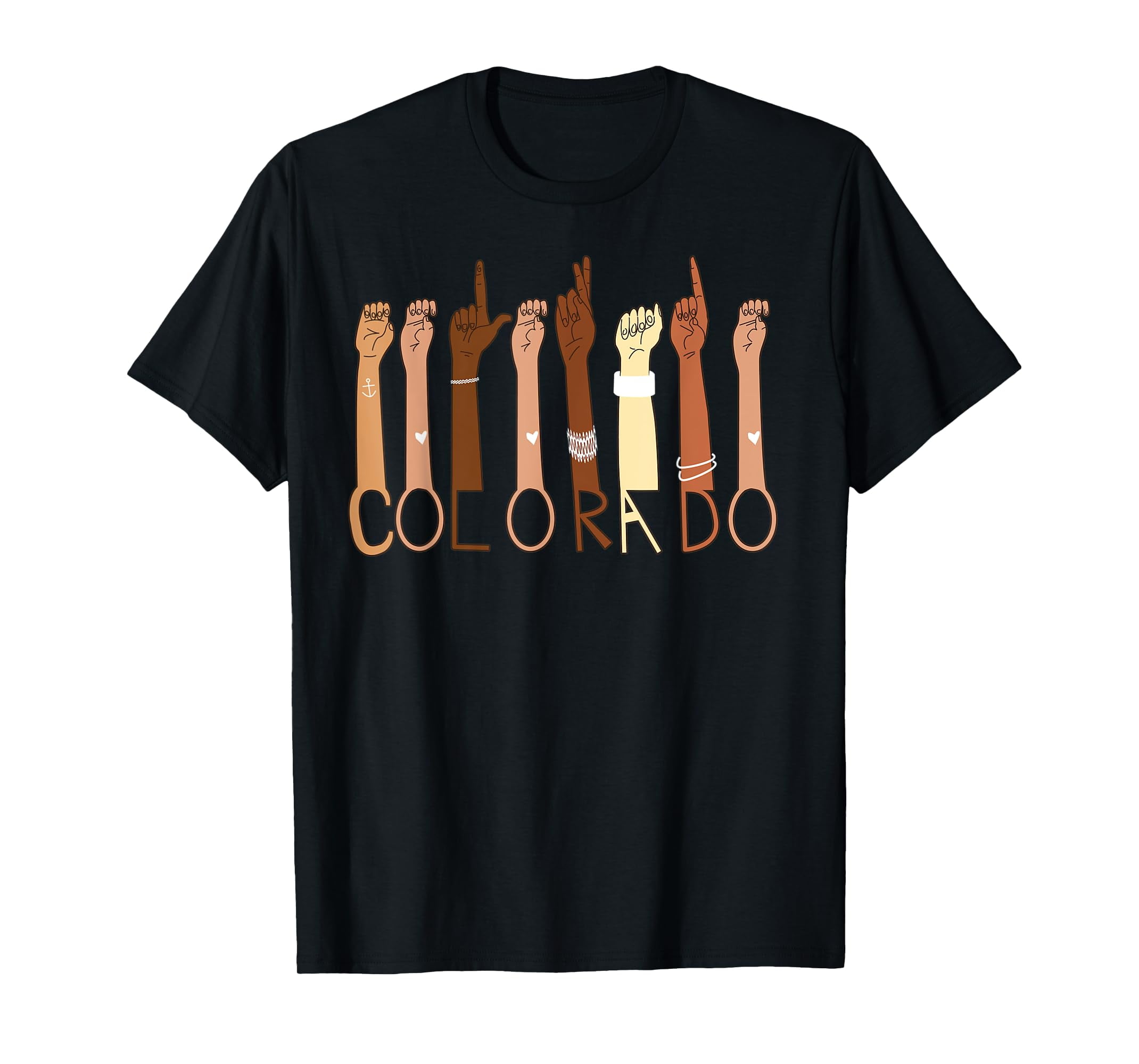 Colorado ASL American Sign Language Deaf Pride Diversity T-Shirt ...
