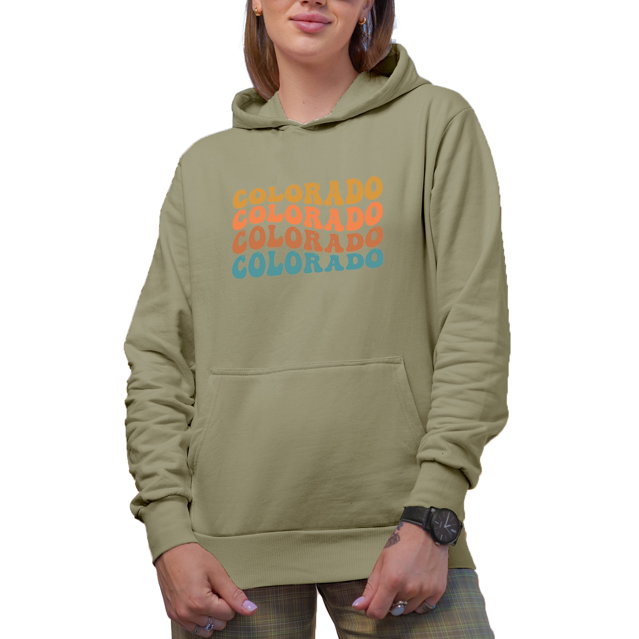 Colorado, America, US or USA State, Groovy Retro Wavy Text Merch Gift ...
