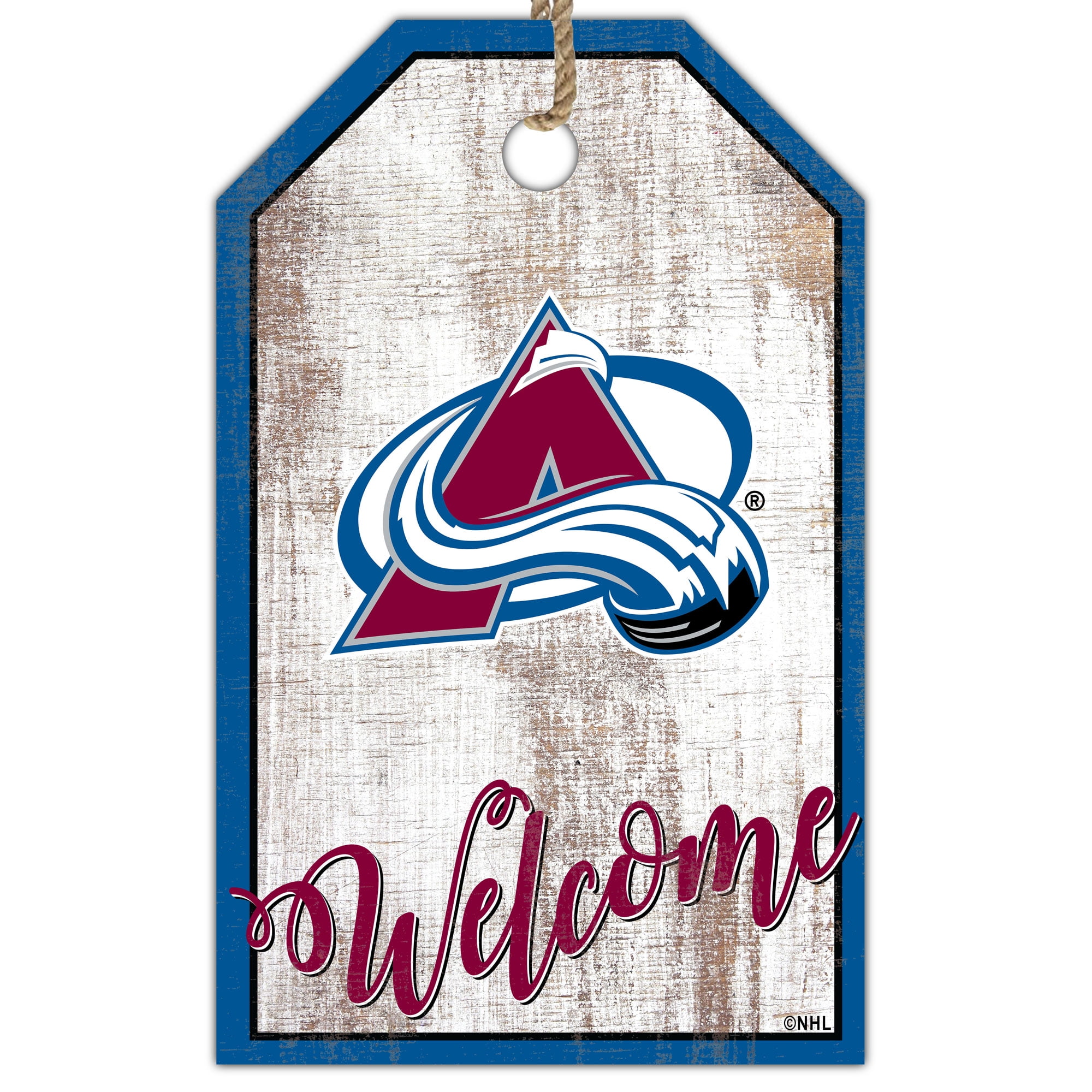 Colorado Avalanche 11'' x 19'' Welcome Team Tag Sign - Walmart.com