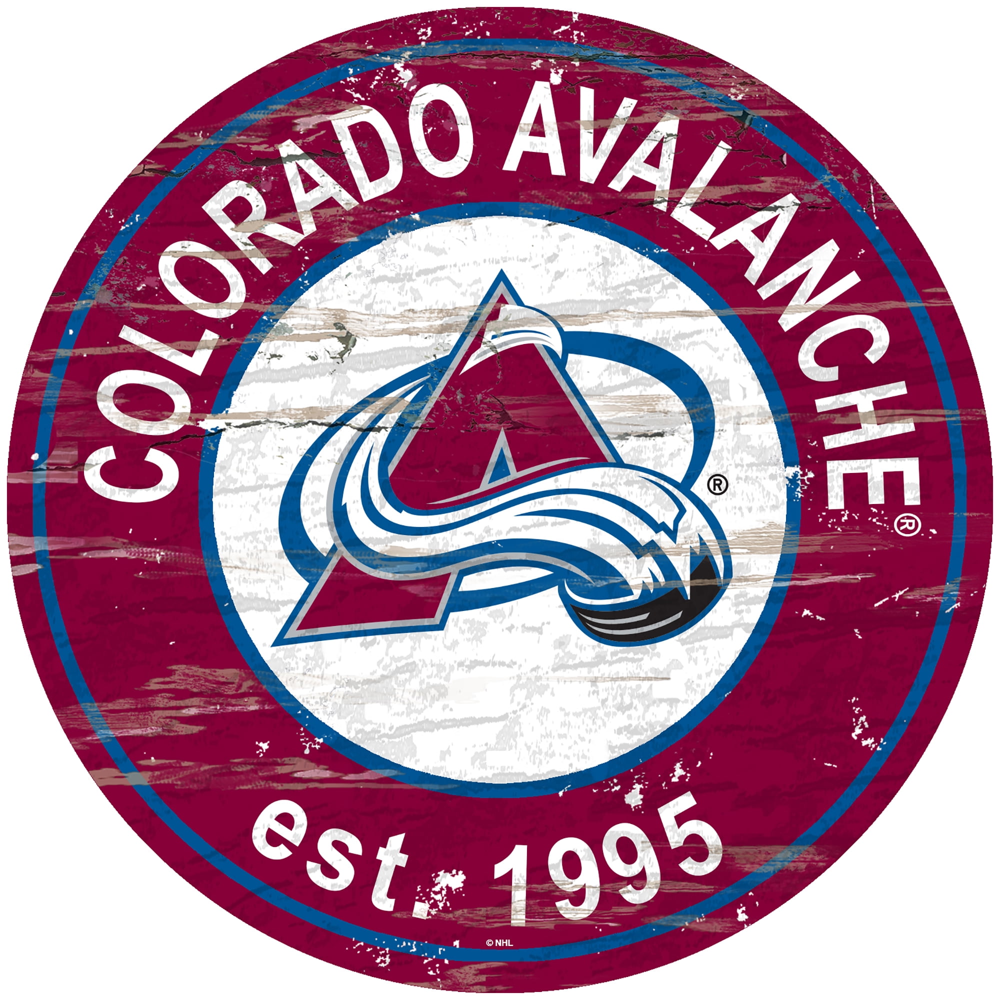 Colorado Avalanche 24'' x 24'' Distressed Round Sign - Walmart.com