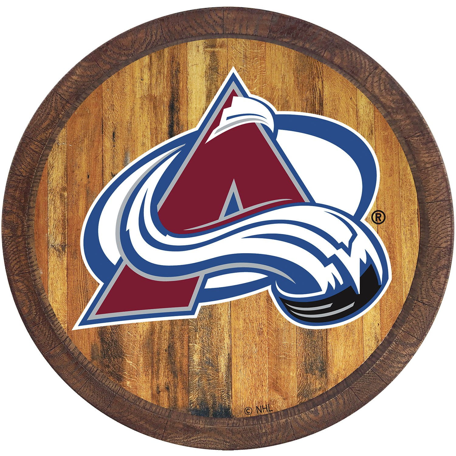 Colorado Avalanche 21'' x 21'' Color Logo Faux Barrel Top Sign ...