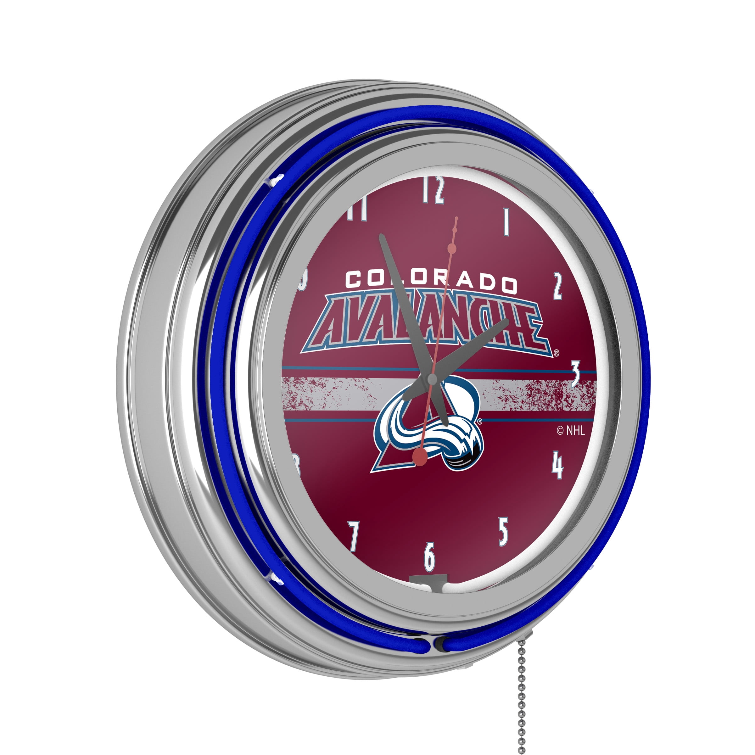 Colorado Avalanche Logo Retro Neon Analog Wall Clock with Pull Chain ...