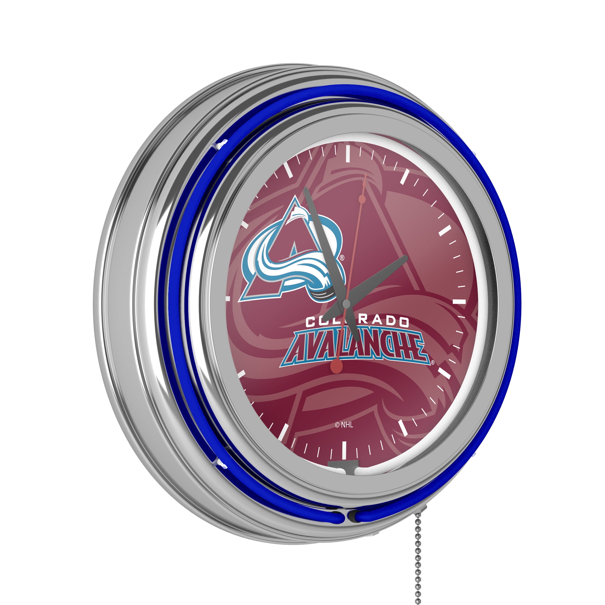 Colorado Avalanche Watermark Retro Neon Analog Wall Clock with Pull ...