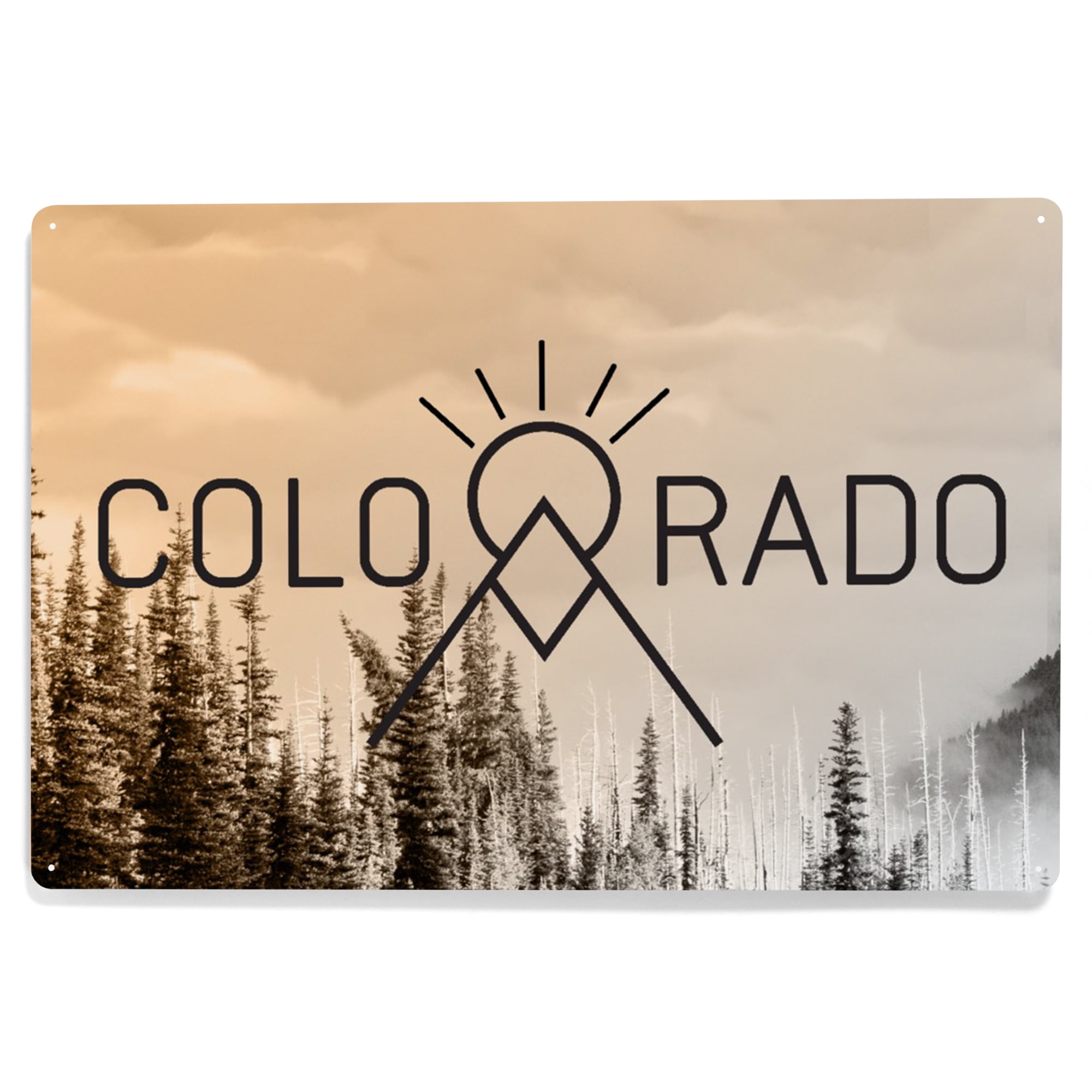 Colorado, Badge and Photo, Geometric Opacity (12x18 Aluminum Art ...