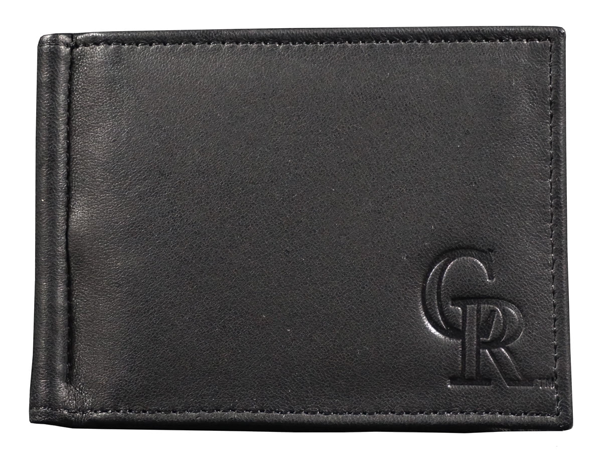 Colorado Baseball Rockies RFID Blocking Shield Black Leather Money Clip ...