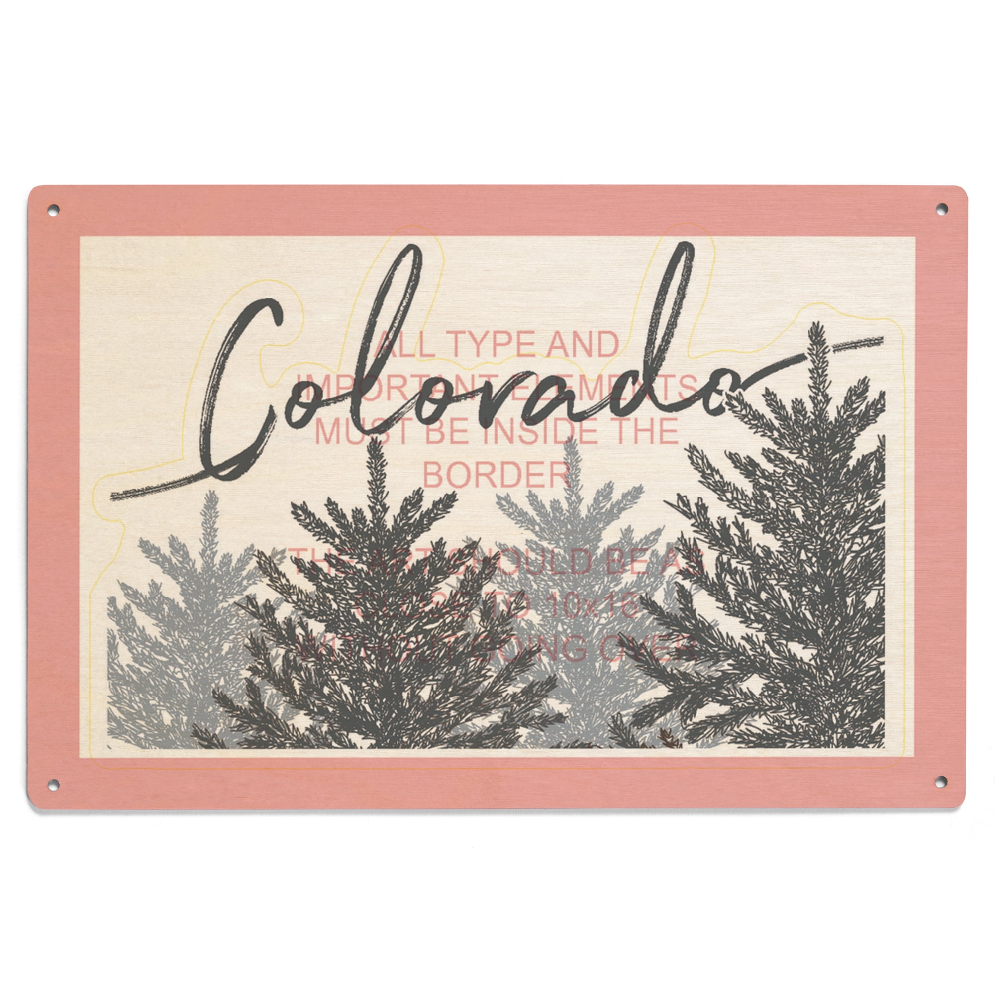 Colorado, Blue Spruce, Tree Sketches, Contour Birch Wood Wall Sign (6x9 ...