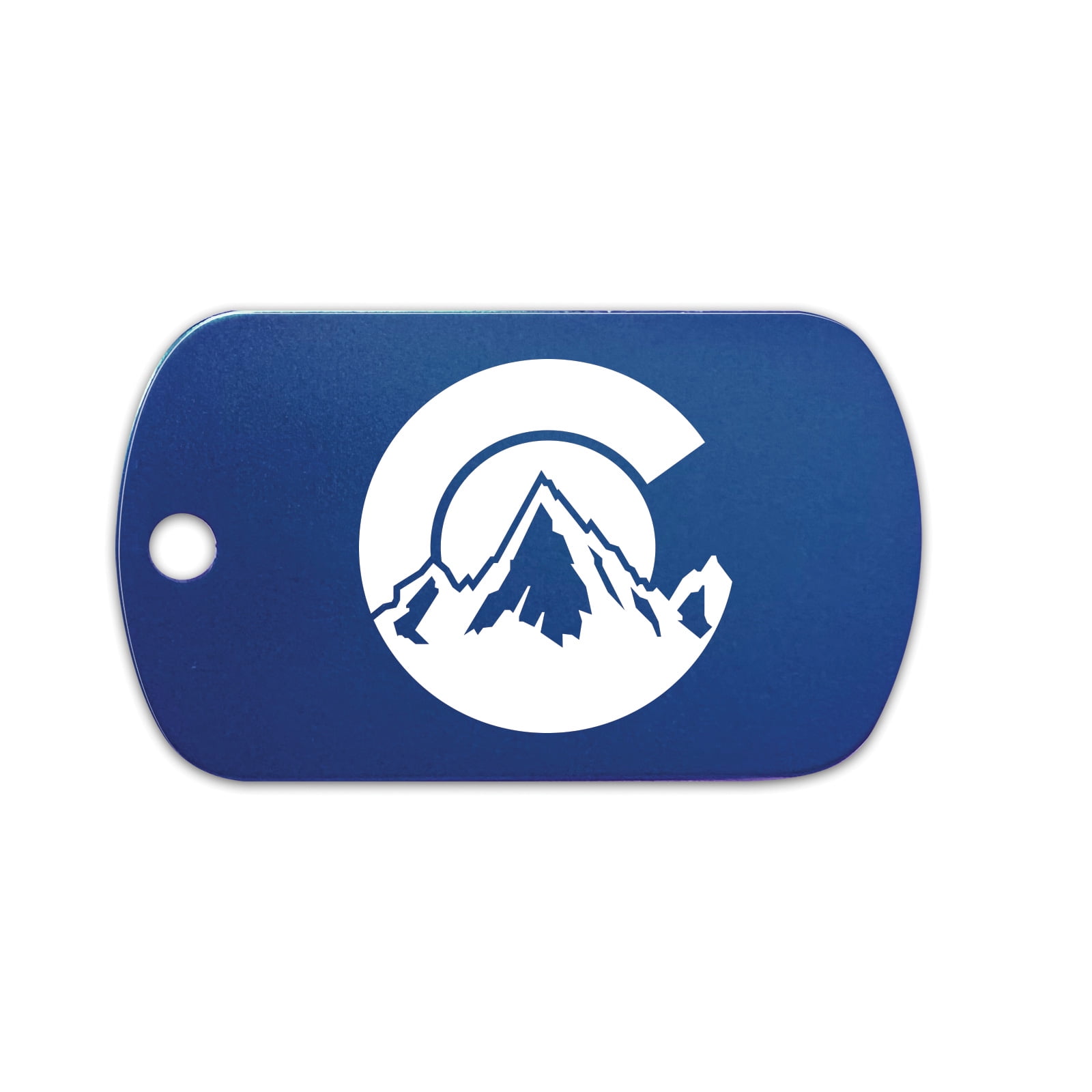 Colorado C Logo Shaped GI Dog Tag Aluminum Keychain co denver boulder ...