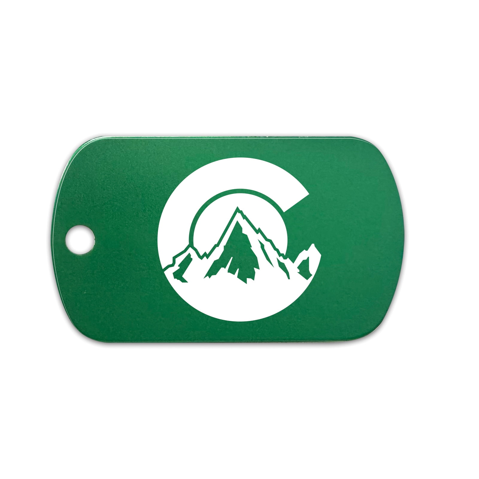 Colorado C Logo Shaped GI Dog Tag Aluminum Keychain co denver boulder ...