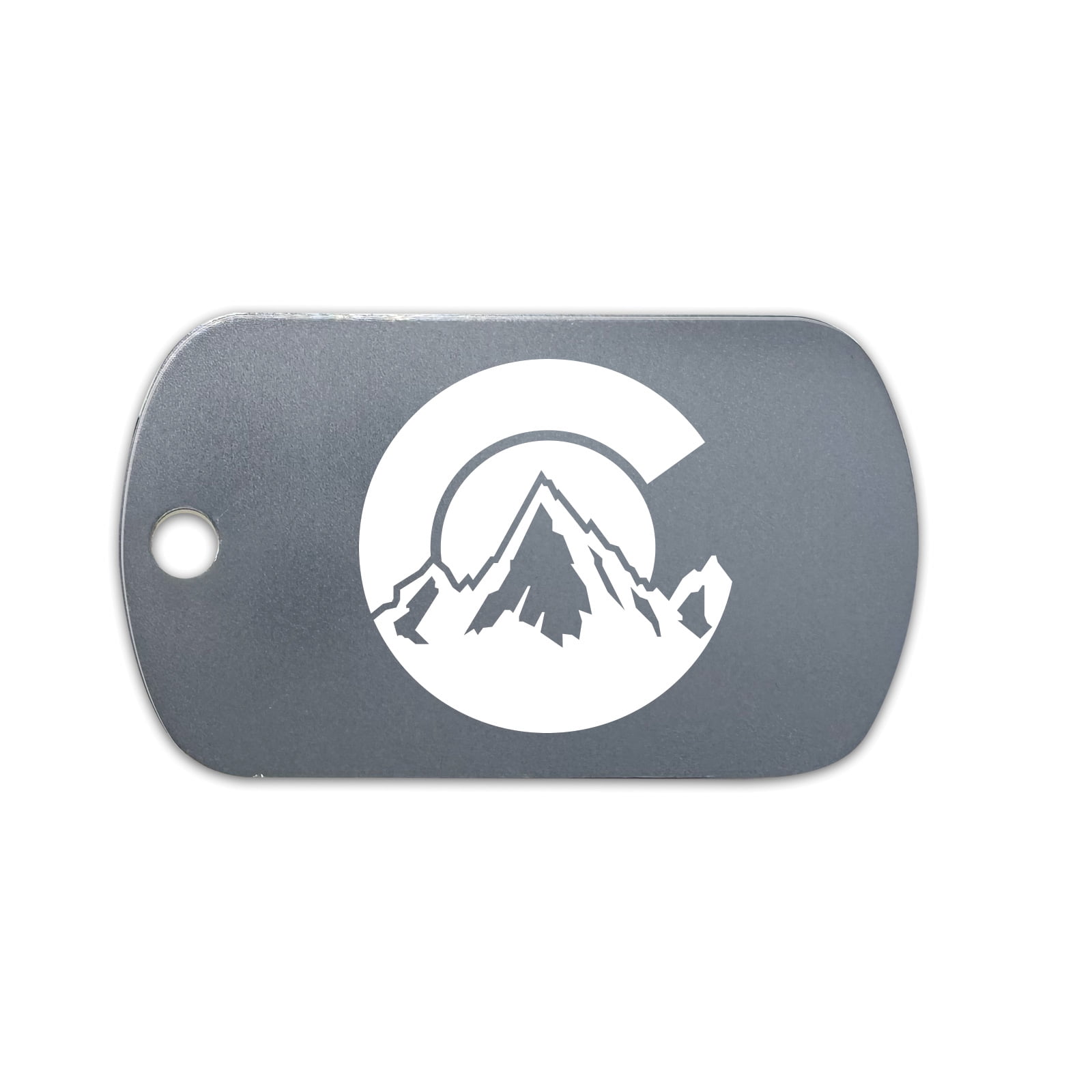Colorado C Logo Shaped GI Dog Tag Aluminum Keychain co denver boulder ...