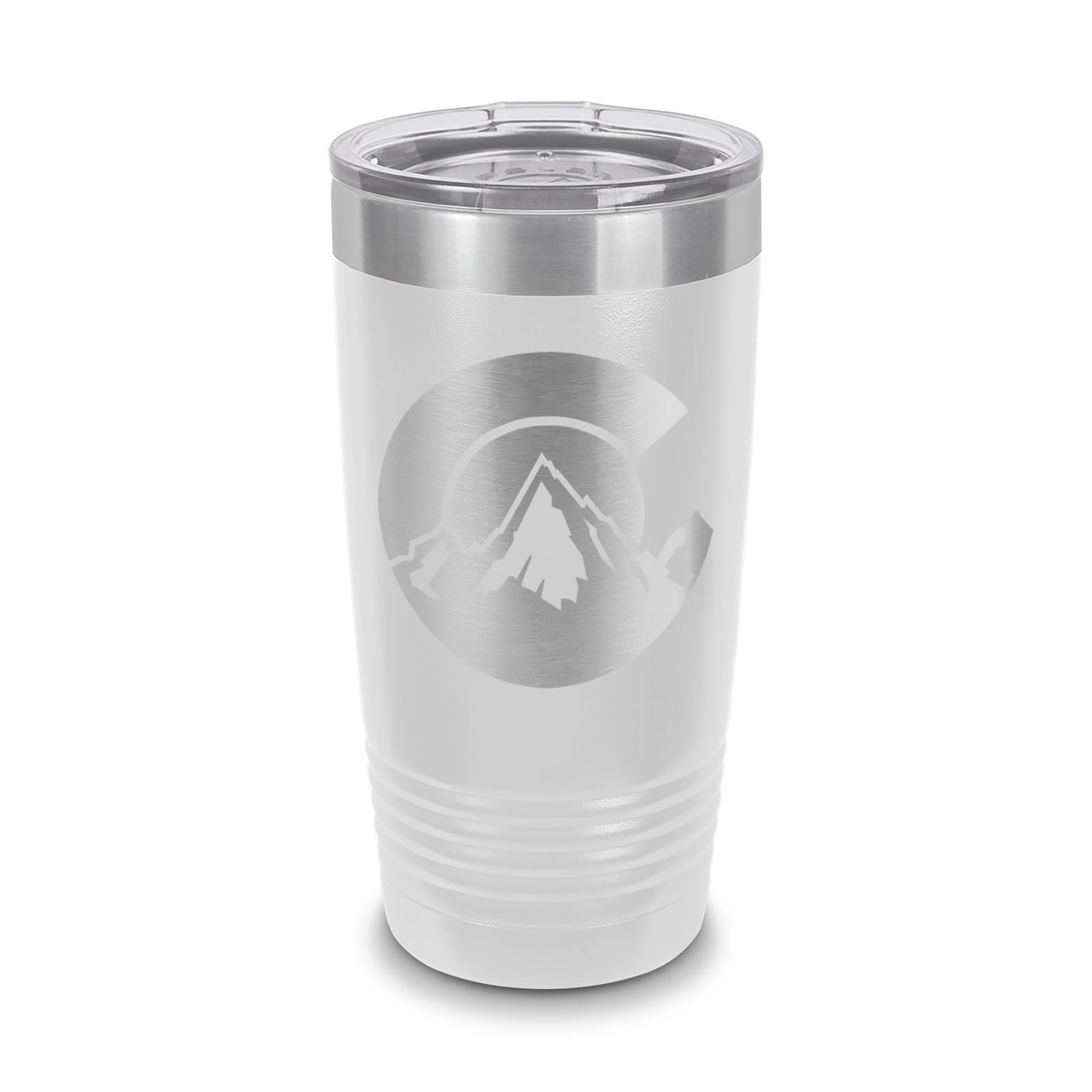 Colorado C Logo Shaped Tumbler 20 oz - Laser Engraved w/ Clear Lid ...