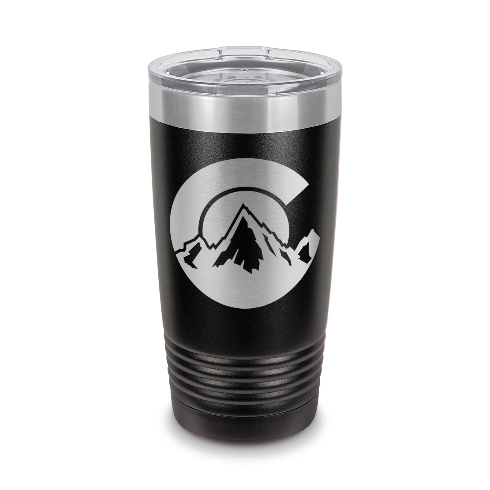 Colorado C Logo Shaped Tumbler 20 oz - Laser Engraved w/ Clear Lid ...