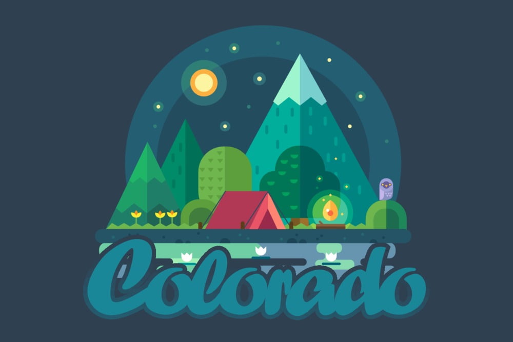 Colorado, Camping Scene, Vector (16x24 Giclee Gallery Art Print, Vivid ...
